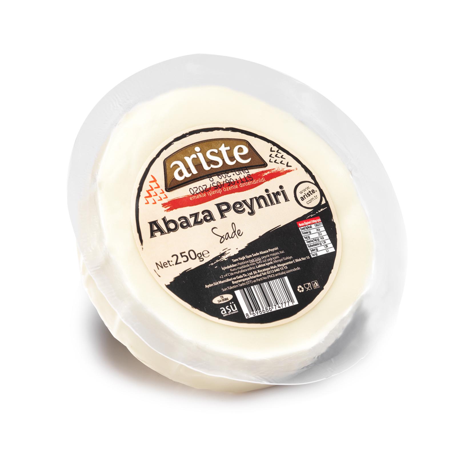 ARISTE PLAIN ABAZA CHEESE 250G – Turkish Gourmet