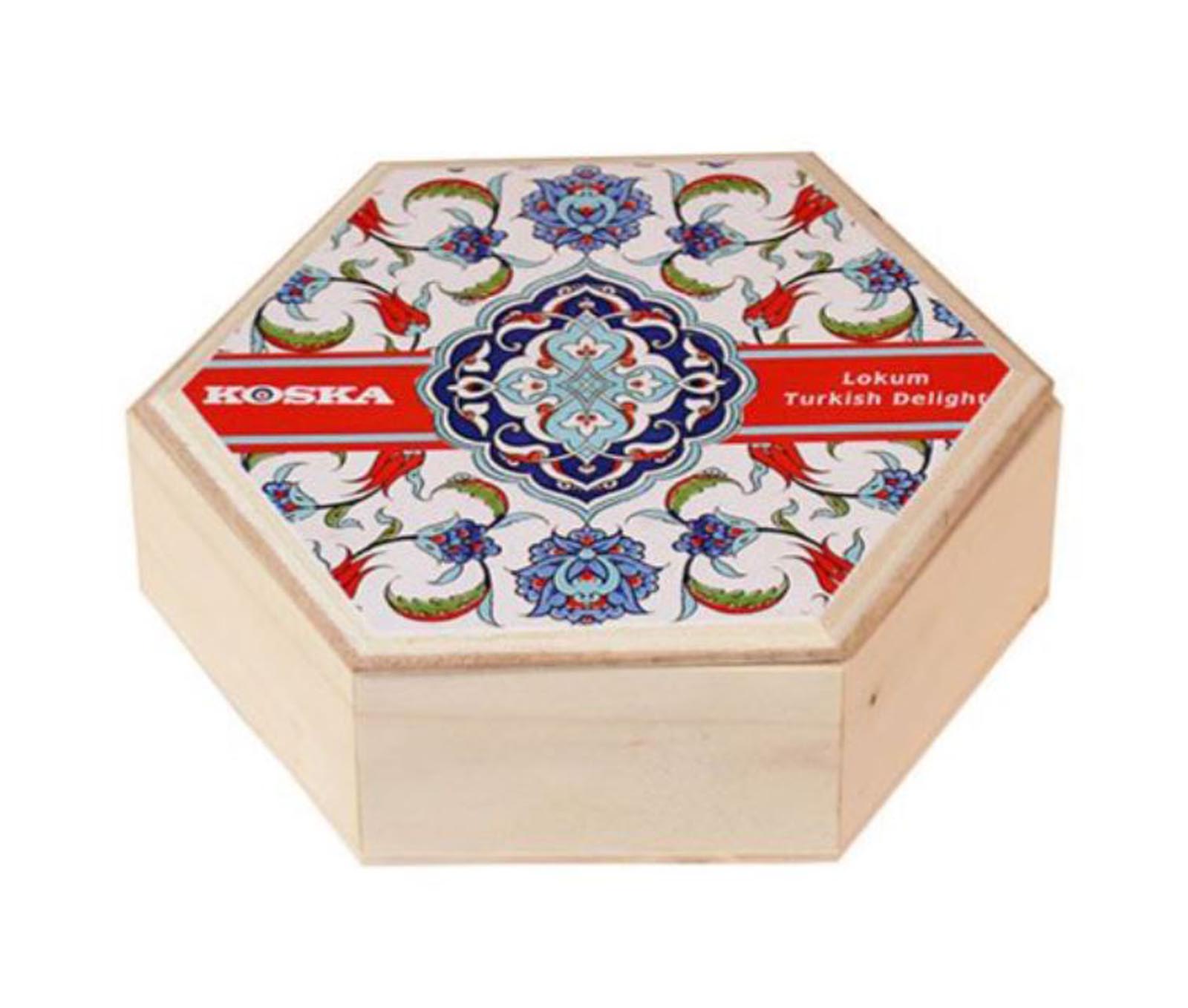 KOSKA TURKISH DELIGHT WITH PISTACHIO (WOODEN BOX) 250G – Turkish Gourmet